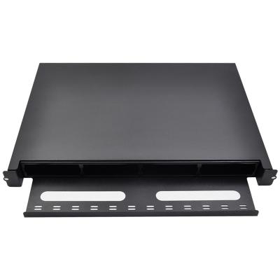 China 1U 19 Inch Rack Mount Fiber Optic Distribution Box with 96core LC Fiber Count and Cold Rolled Steel 1.2T Material for sale