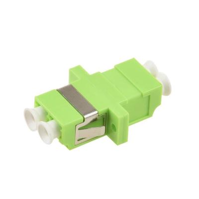 China Plastic Fiber Optic Adapter LC to LC with Ceramic Sleeve Multimode OM5 Green Color for sale