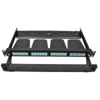 China 1U Rack Mountable Fiber Optic Patch Panel with 96core LC and SPCC Black Coating for Data Centers for sale