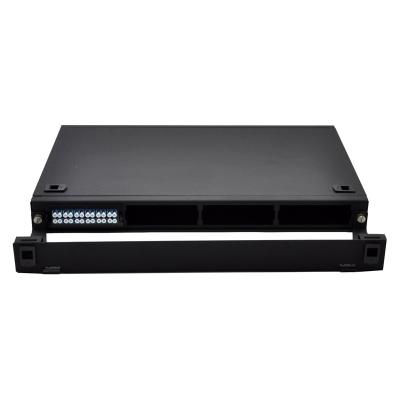 China 1U Rack Mountable Fiber Optic Patch Panel with 96core LC and 4x MTP-24 Cassettes for High Density Data Centers for sale