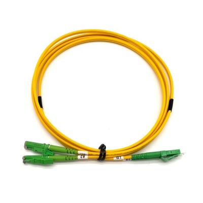 China E2000 APC Metal Cap Connector Single Mode Fiber Optic Patch Cord with 3.0mm PVC Yellow Outjacket for sale