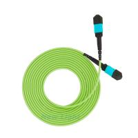 China Green 32 Core MPO Fiber Optic Patch Cord with 400G Transmission Low Insertion Loss and OM5 50/125 for High Density Data Centers for sale