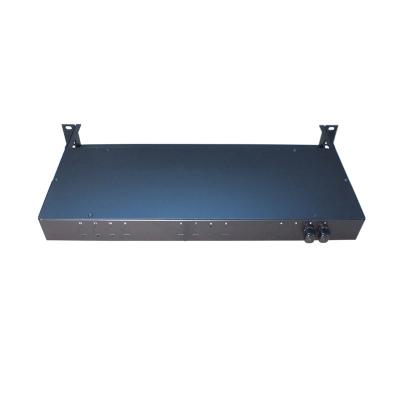 China 1U Rack Mount Fiber Optic Distribution Box with 8C 12C 24C 32C 48C Capacity and 0.35dB 0.5dB Insertion Loss for High Density Applications for sale