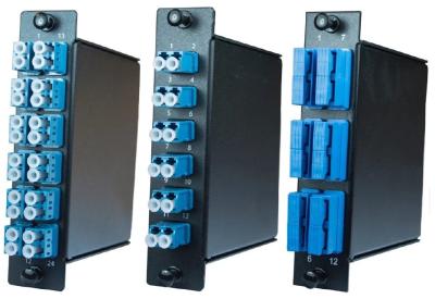 China Single Mode MPO Cassette Module with 12 Core Male MPO Connector and Aluminum Cassette for LC Duplex SC Sinplex Connector for sale