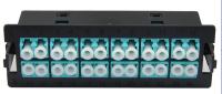 China Black LC Duplex 24 Port Fiber Optic Patch Panel with Clip Installation for 1U Rack Mount Distribution Box for sale