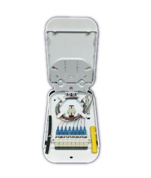 China White ABS Material FTTH Termination Box with 8 Port and 15mm Cable Port for Fiber Optic Cable and Pigtail for sale