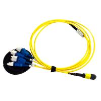 China Low Insertion Loss MTP LC Uniboot Patch Cord with 8 Core Single Mode and Customizable Length for sale