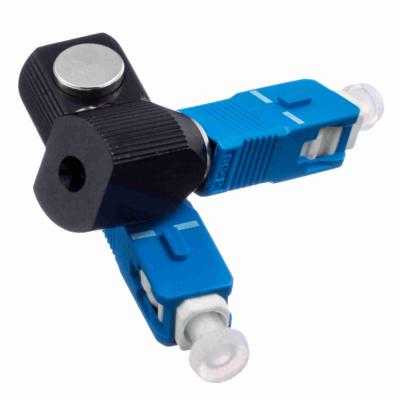 China Blue Round SC Bare Fiber Optic Adapter Single Mode UPC Polishing for FTTH FTTB FTTX Networks for sale