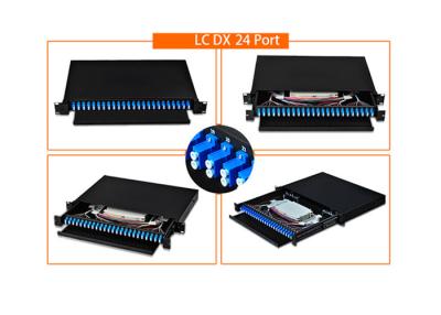 China 19 Inch 24 LC Port Fiber Optic Patch Panel with Cold Plate Spray Molding for Data Centers for sale
