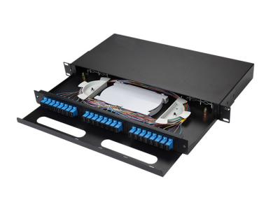 China 19 Inch 24 Port Slide-out Drawer Enclosure Fiber Optic Terminal Box for Data Centers and Pre-terminated Installations for sale
