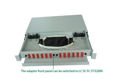 China 19 Inch 12 Core Rack Mounted Fiber Optic Patch Panel ODF for High Density Fiber Management for sale