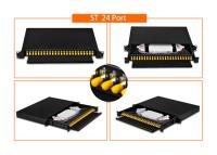 China 19 Inch Rack Mount Single Mode Fiber Optic Patch Panel with 12 X LC/SC/FC/ST Adapters for FTTH FTTB FTTX Networks for sale