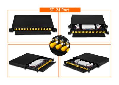 China 19 Inch Rack Mount Single Mode Fiber Optic Patch Panel with 12 X LC/SC/FC/ST Adapters for FTTH FTTB FTTX Networks for sale