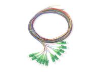 China LC Connector Single Mode Fiber Optic Pigtail with 0.9mm Cable and 12 Colors for sale