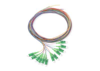 China LC Connector Single Mode Fiber Optic Pigtail with 0.9mm Cable and 12 Colors for sale