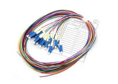 China Single Mode Fiber Optic Pigtail with 12 Colors and 0.9mm SC/APC Connector for sale
