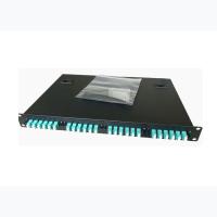 China 1U Rack Mount 48 Port Fiber Optic Patch Panel with SC/FC/ST/LC Adapters for High Density LAN for sale