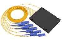 China 1x8 PLC Fiber Optic Splitter ABS Box Type with SC/PC Connector for FTTX Systems for sale