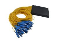 China 1x64 ABS Box Type PLC Fiber Optic Splitter with SC Connector for Single Mode Networks for sale