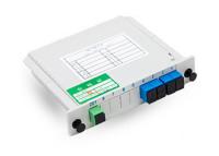 China Compact Design 1x4 Plug-in Type PLC Fiber Optic Splitter with SC Connector for LAN, WAN, and Metro Networks for sale