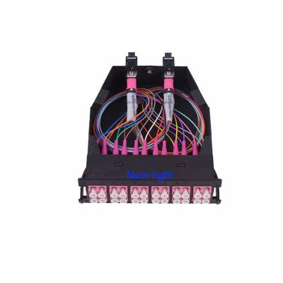 China 12 Core MPO Cassette Module with Corning Fiber Optic Cable and Low Insertion Loss for High Density Networks for sale