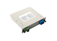 China 1x2 Plug-In Fiber Optic Splitter with SC Connector for Single Mode Applications for sale