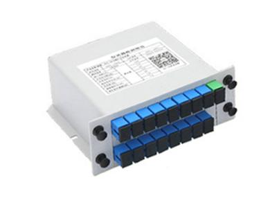 China 1x16 Split Ratio PLC Optical Splitter with SC Connector and Low Insertion Loss for Fiber Optic Networks for sale
