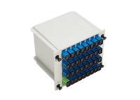 China 1x32 Plug-in Type PLC Fiber Optic Splitter with SC Connector for FTTX Systems for sale