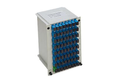 China 1x64 PLC Fiber Optic Splitter Plug-in Type with SC Connector for FTTX Systems for sale