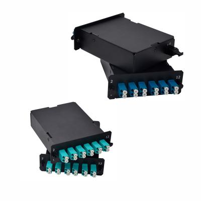 China 19-inch Rack Mountable MPO Cassette Module with Corning Fiber Optic Cable and Low Insertion Loss for sale