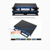 China 24 Port 1U Black Standard Size Fiber Optic Patch Panel with Slide-Out Drawer Enclosure for sale