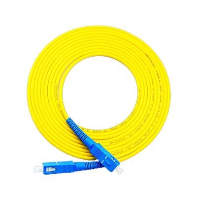 China Armoured Optical Fiber Patch Cord SC-SC Simplex Yellow Color for High-Speed Data Transmission for sale