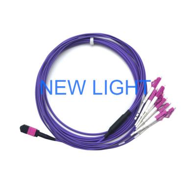 China OM3 Multimode 12 Core MPO MTP Cable with LSZH Material for High-Speed Data Center Networks for sale
