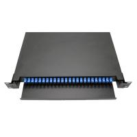 China 24 Port SC Type 1U Rack Mount Fiber Optic Patch Panel with Pulling and Push Type Design for Cable Management for sale