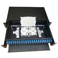 China 2U Rack Mount Fiber Optic Patch Panel with 48/96F Capacity and Pulling Push Type for Data Center Cable Management for sale