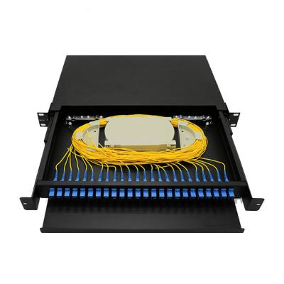 China 12 Core Fiber Optic Patch Panel with SC Simplex Adaptor and Pulling Drawing Type for Telecom Networks for sale