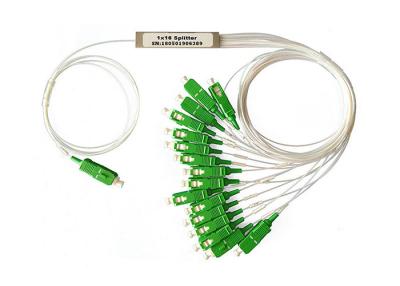 China 1 In 16 Out Miniature PLC Optical Fiber Splitter with SC Connector and Stainless Steel Tube for sale