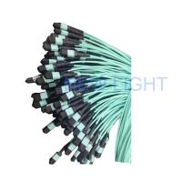 China 12 Core OM4 MPO MTP Fiber Optic Cable with Custom Length and MPO Connector for sale