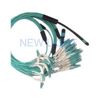 China 5m OM4 (OM3) 50/125 MPO Female Connector to LC Duplex Multifiber Jumper with Customizable Length for sale