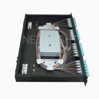 China 12 24 48 96 Port Fiber Optic Distribution Frame with Slide-out Drawer Enclosure and Cold-rolled Steel Construction for sale