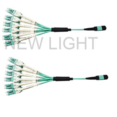 China Female OM3 12 Fibre MPO Breakout Cable with LSZH Sheath for High-Density Data Centers for sale