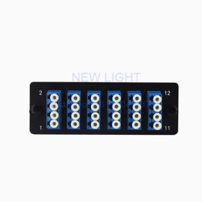 China 6 X 4LC Ports Rack Mount Fiber Optic Patch Panel with Phosphor Bronze Material for Data Centers for sale