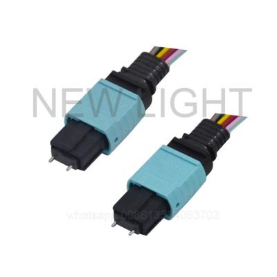 China MPO MTP Cable Female to LC 8-STRAND Single Mode 50µm 12 Core PLENUM for 40G/100G Ethernet for sale