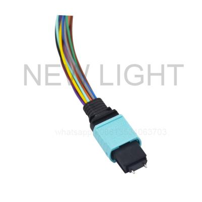 China OEM MPO MTP Cable OM3 12 Core 10Gb Multimode 50/125 Fiber Optic Patch Cable for sale