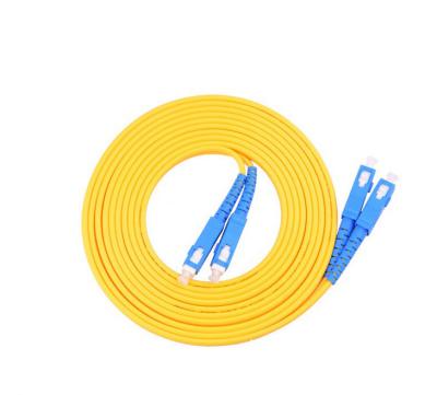 China Blue Duplex Fiber Optic Patch Cord SC UPC Single Mode 1310nm with G652D Cable and ≤0.3dB Insertion Loss for sale