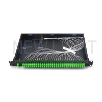 China Rack Mounted 1x32 Fiber Optic Splitter with Stainless Steel Tube for High Reliability PLC Optical Splitter for sale