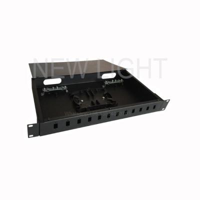 China 1U Rackmount Fiber Optic Patch Panel with 12-48 Ports and SC Adapters for High-Density Fiber Management for sale
