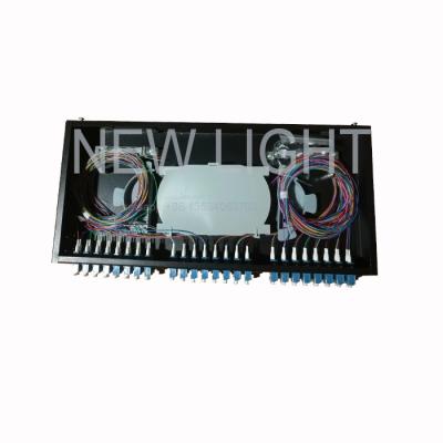China 1U Rack Mounted 48 Port LC Fiber Optic Patch Panel for OM3/OM4 Multimode Fiber Management for sale