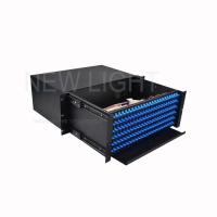 China Industrial 3U 144 Fiber 9/125 Single Mode Fiber Optic Patch Panel for High-Density Breakout Cabling for sale