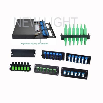 China 1U 2U 3U 4U LGX Fiber Optic Patch Panel with 12 Fiber Capacity Rack Mountable and Slide-out Tray for Easy Access for sale